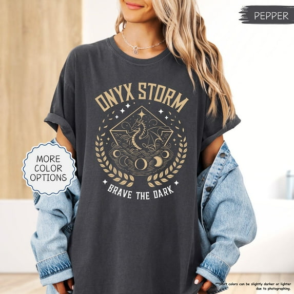 Comfort Colors Onyx Storm Brave The Dark Shirt, Fourth Wing Shirt ...