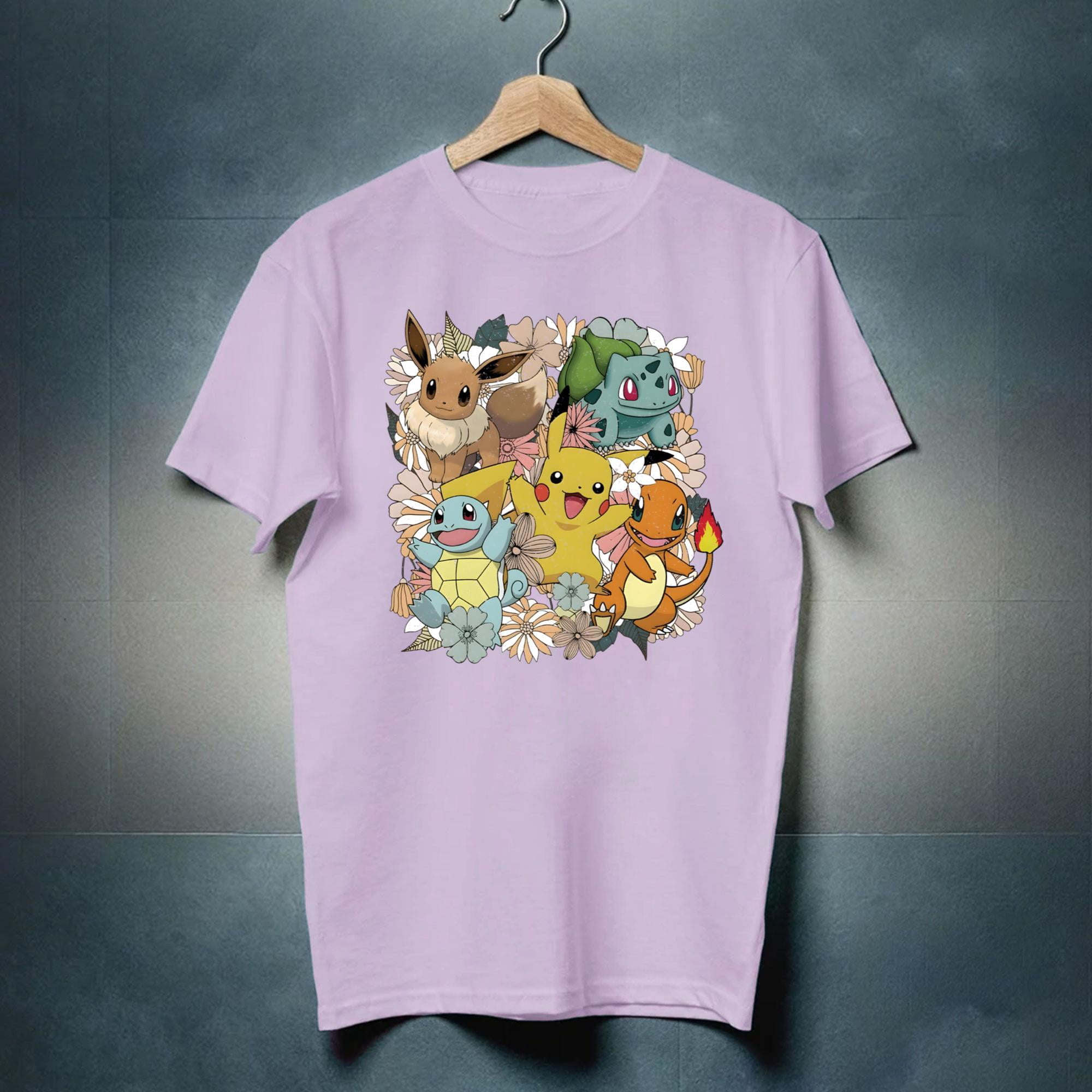 Comfort Colors® PKM Characters Flower Vintage Shirt, Cartoon Anime ...