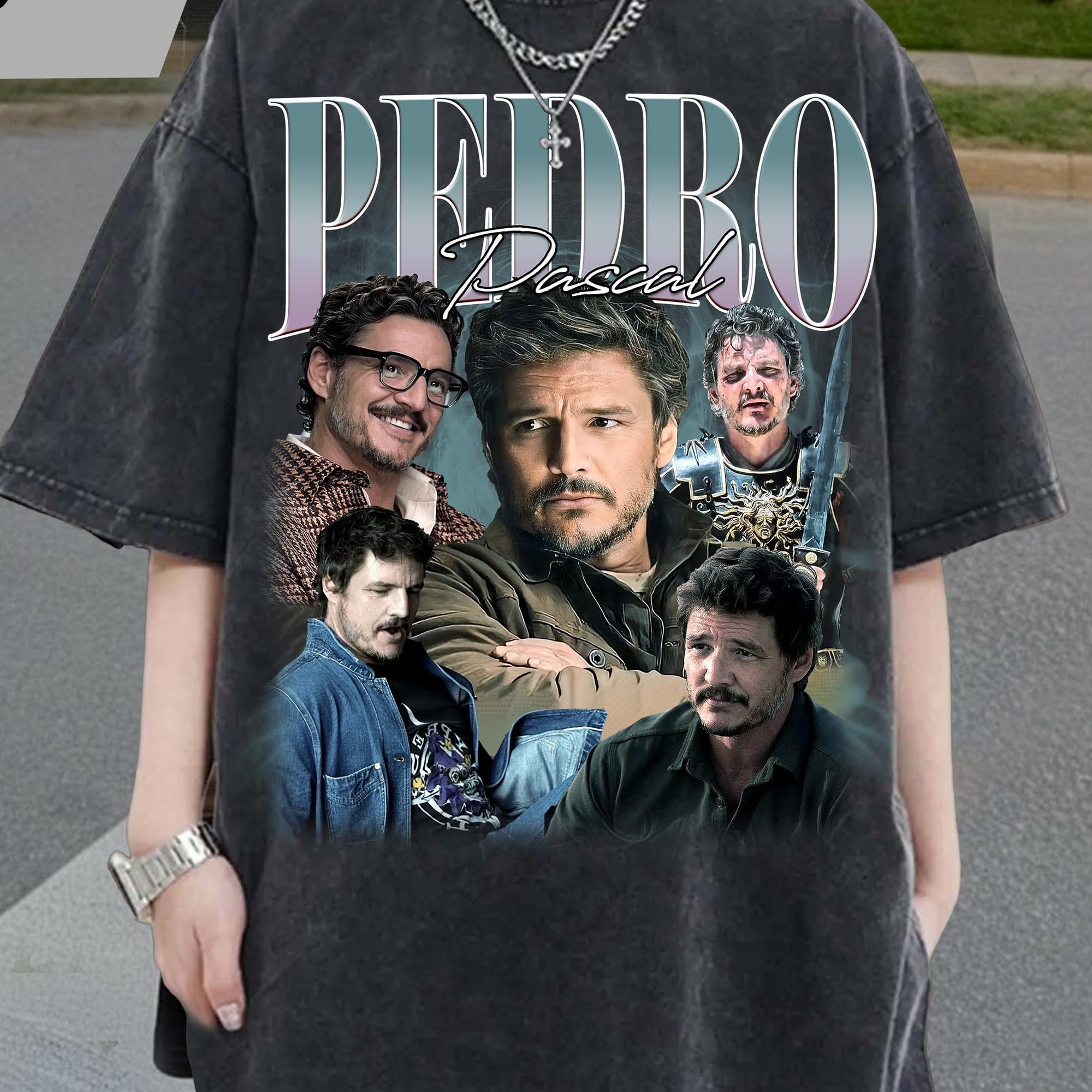 Comfort Colors Pedro Pascal 90s Retro Unisex T-Shirt - Black Collage ...
