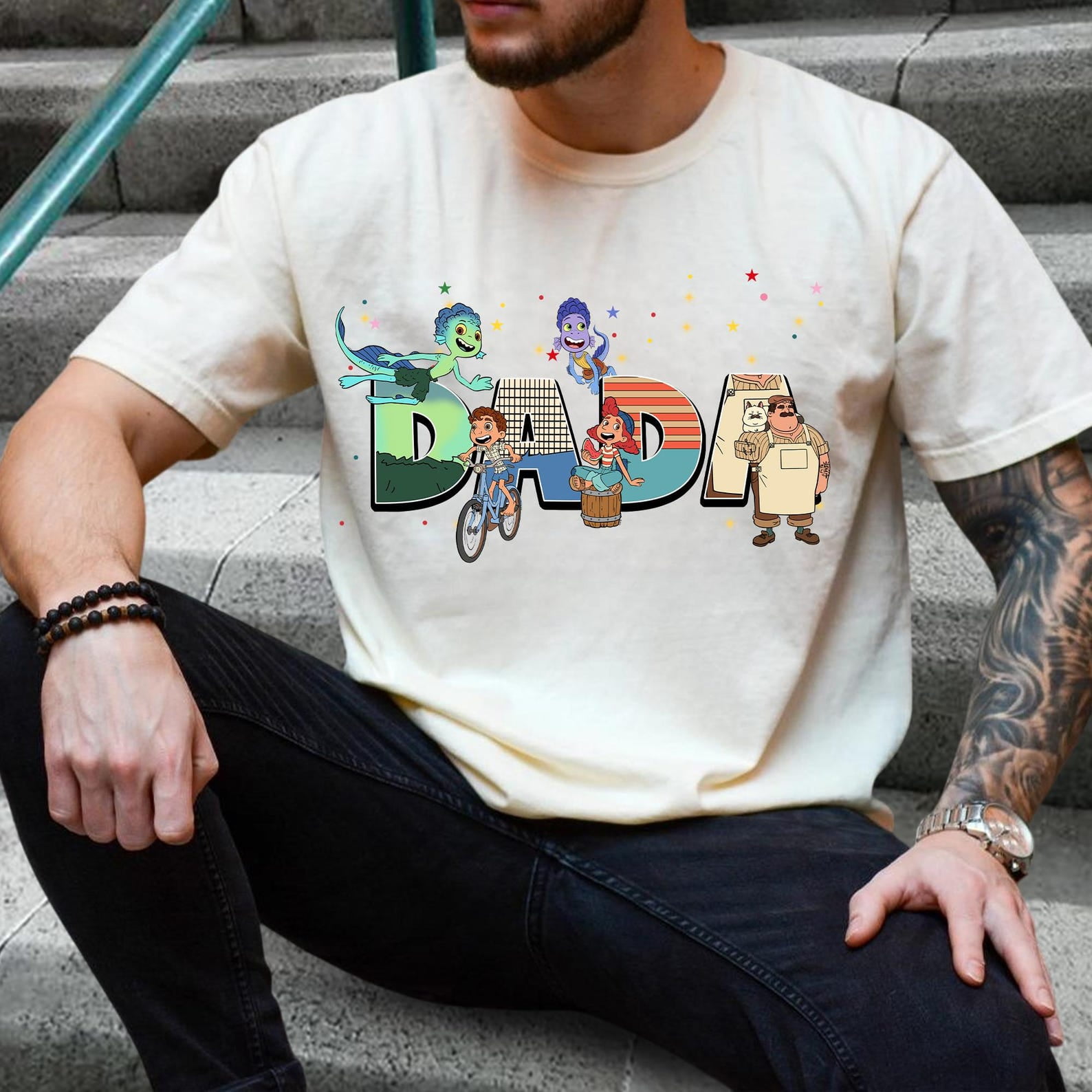 Comfort Colors Personalized Disney Luca Dad T-Shirt, Luca Movie ...