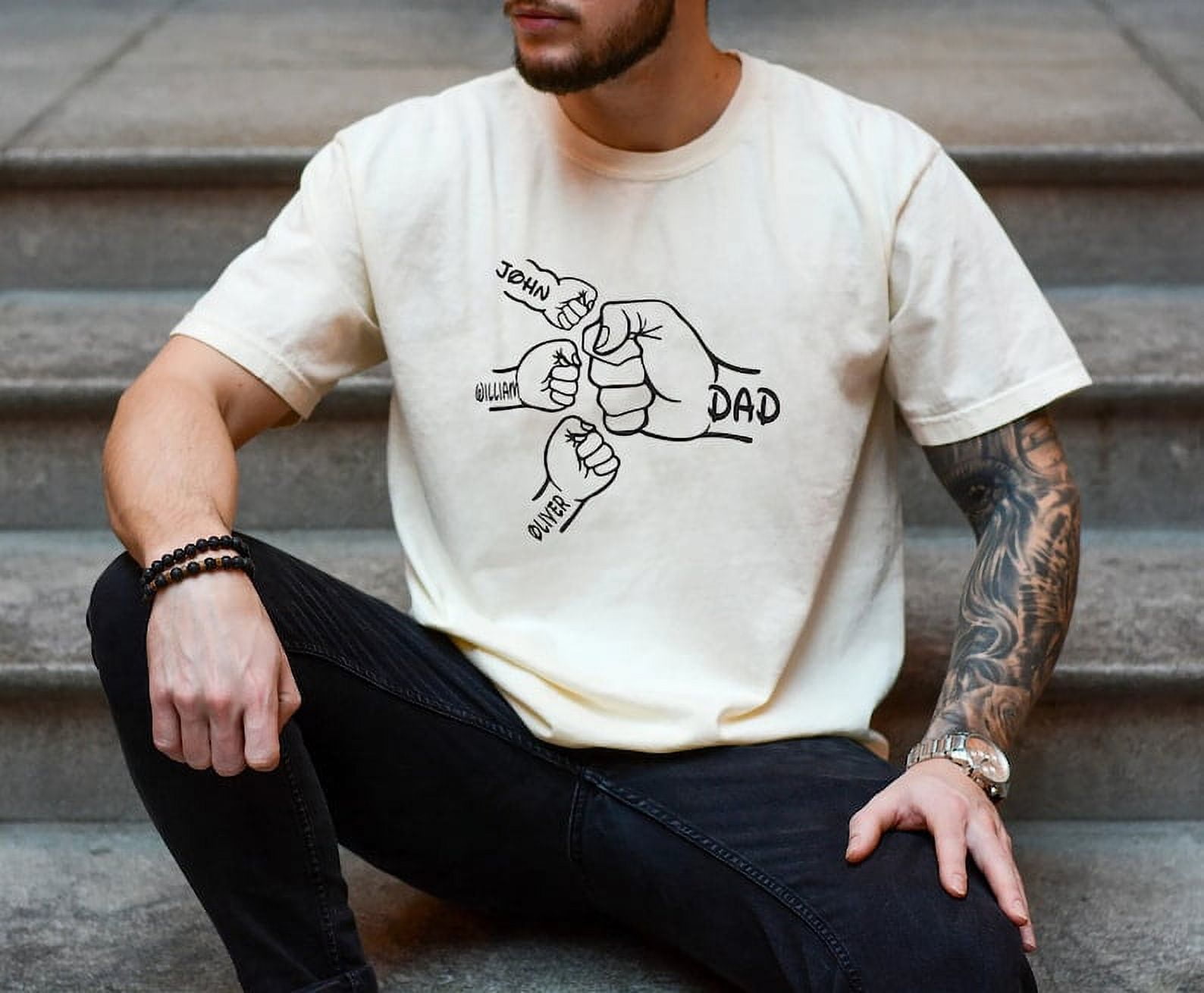 Comfort Colors Personalized Papa Shirt, Grandpa Tee Shirt, Kids Grab ...