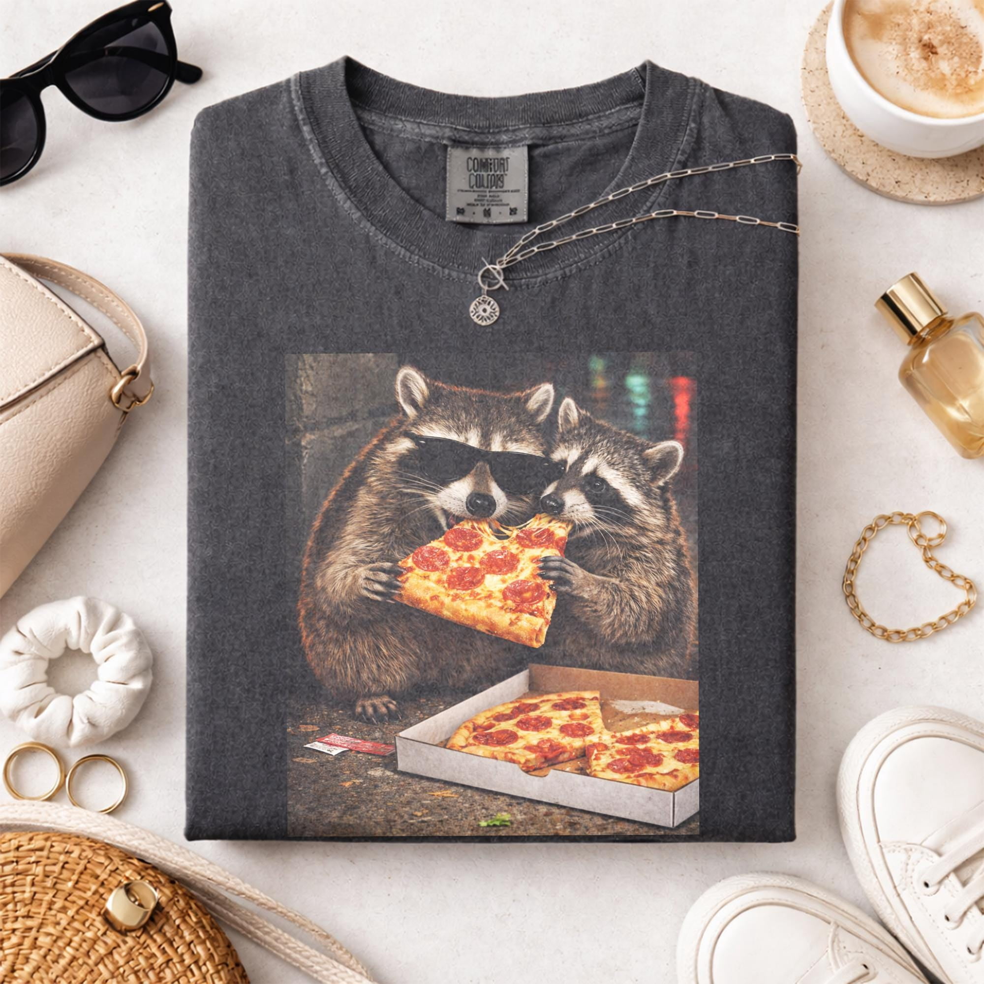 Comfort Colors® Raccoon Eating Pizza Sweatshirt, Silly Shirt Gift ...
