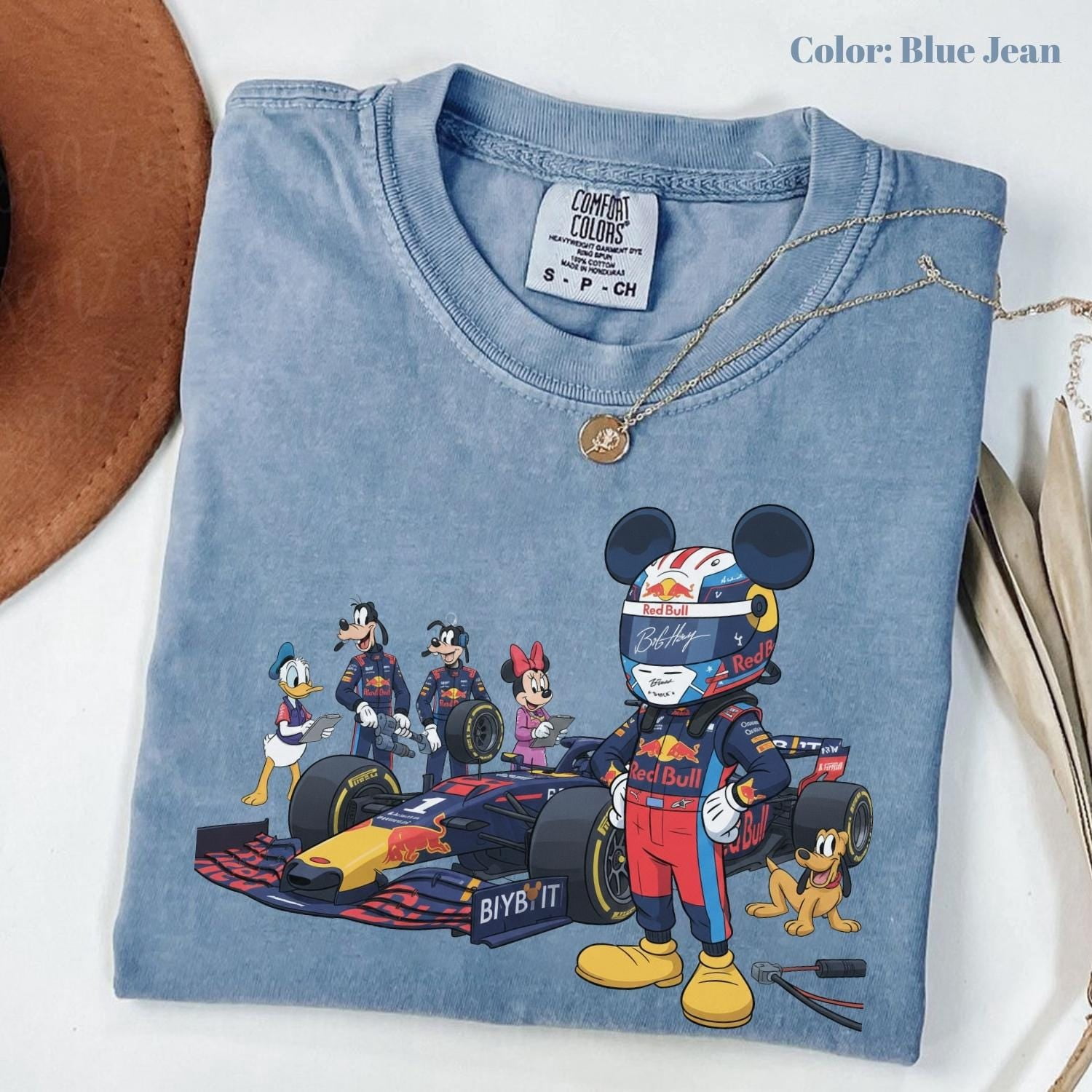 Comfort Colors Red Bull Racing Disney All Characters F1 Tee, F1 Mic.key ...