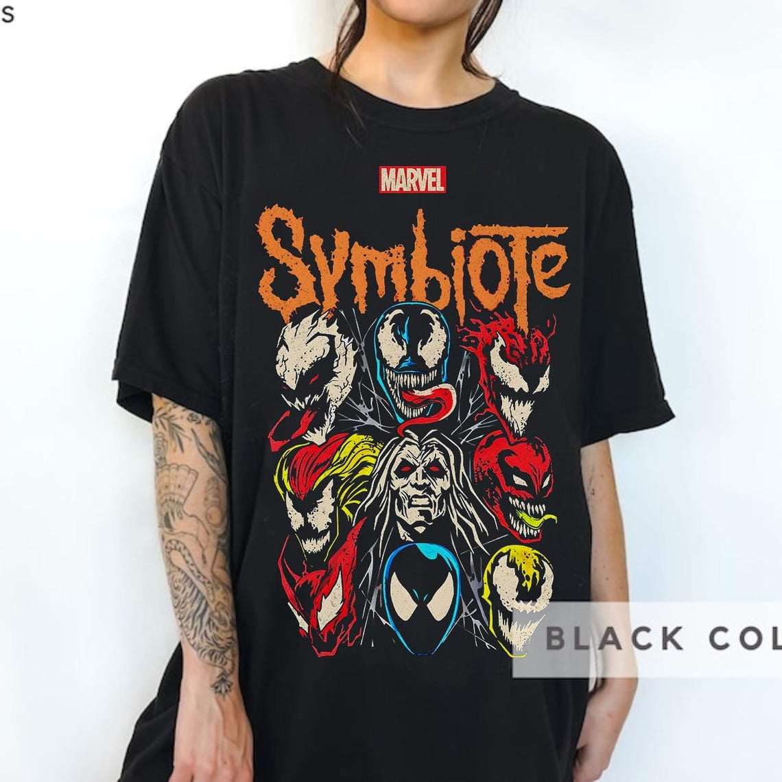 Comfort Colors Retro 90's SpiderSymbiote Venom Shirt, Marvel Avengers Comic Halloween Movie ...