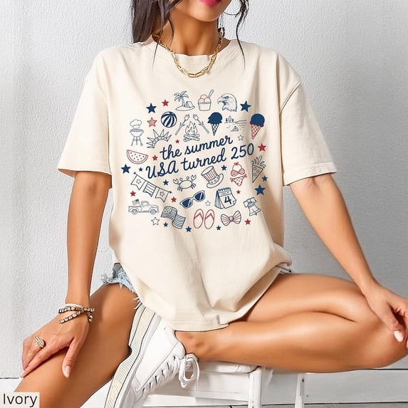 Comfort Colors Retro America 250 Shirt, America 250th Anniversary Shirt ...