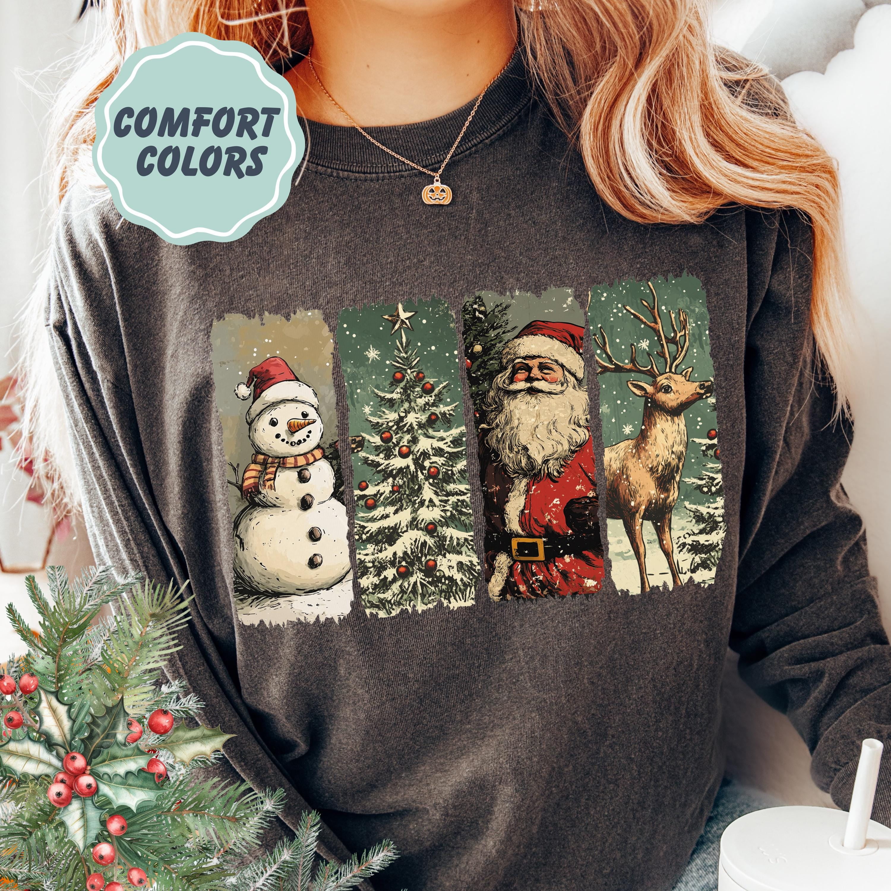 Comfort Colors Retro Christmas Shirt - Merry Christmas Winter Holiday ...
