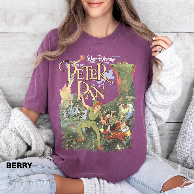 Comfort Colors Retro Disney Peter Pan Shirt, Funny Disney Tinker Bell ...