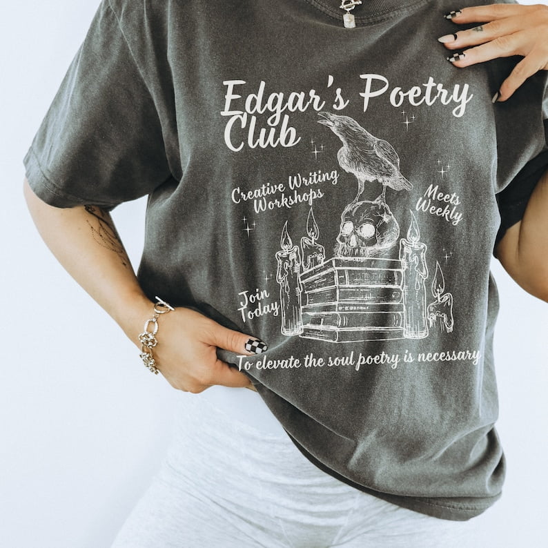 Comfort Colors Retro Edgar Allan Poe Poetry Club Shirt Poe T Shirt Poet ...