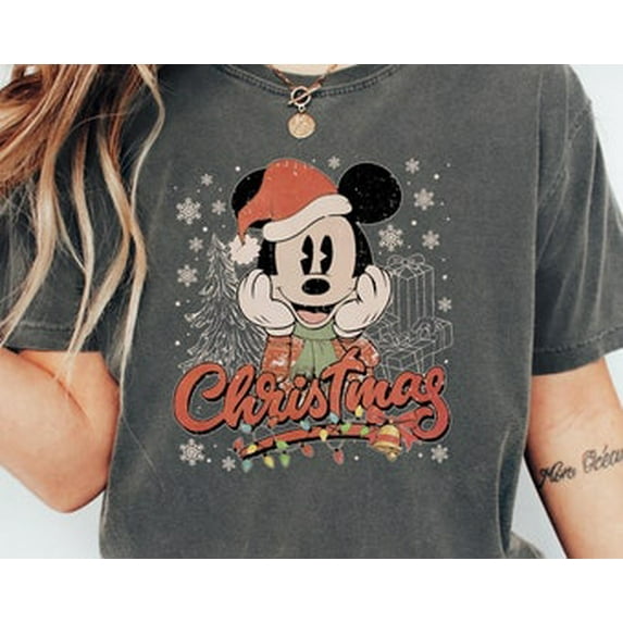 Comfort Colors® Retro Mickey Mouse Christmas Shirt, Disney Christmas ...