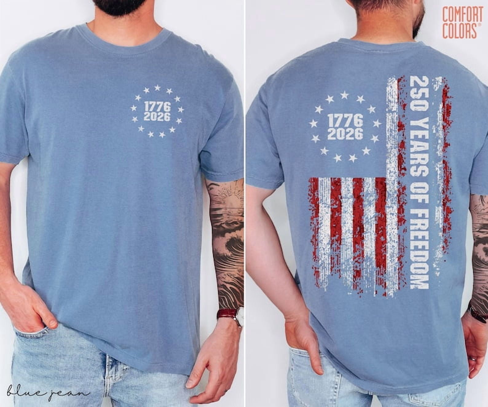Comfort Colors Retro Usa 250 Shirt, 250 Years of Freedom, Celebrate ...