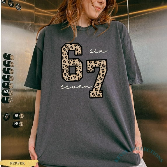 Comfort Colors Six Seven Leopard Print Shirt, Funny 6 7 Meme T-Shirt ...