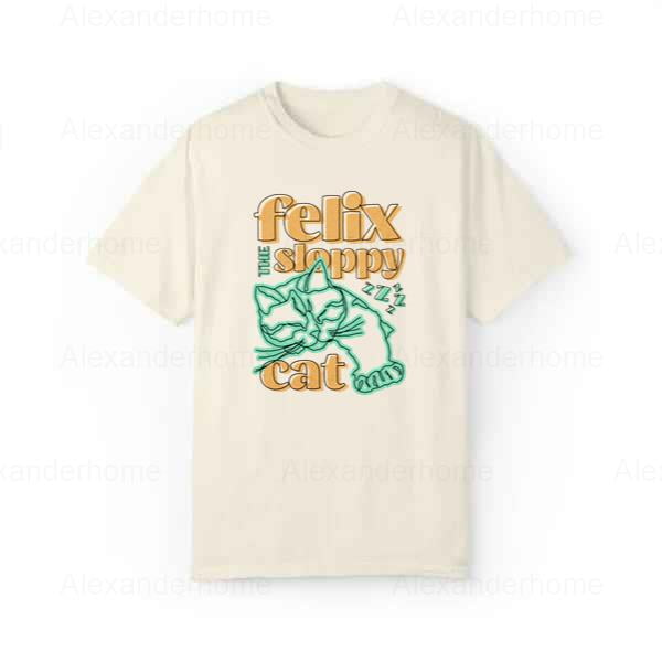 Comfort Colors Sloppy Cat Lineart Tee For Cat Lovers Feline Art Simple ...