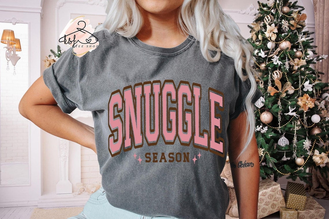Comfort Colors Snuggle Season T-Shirt: Varsity Cozy Tee All Size S-3Xl ...