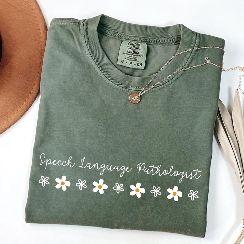 Comfort Colors Speech Language Pathologist Shirt, Floral Speech Therapy ...