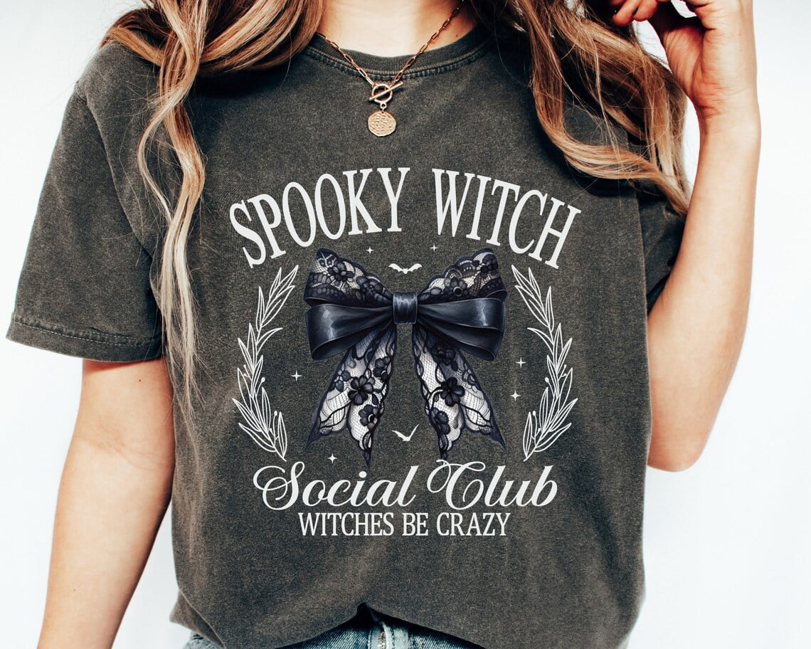 Comfort Colors Spooky Witch Social Club Shirt - Retro All Size S-3Xl ...