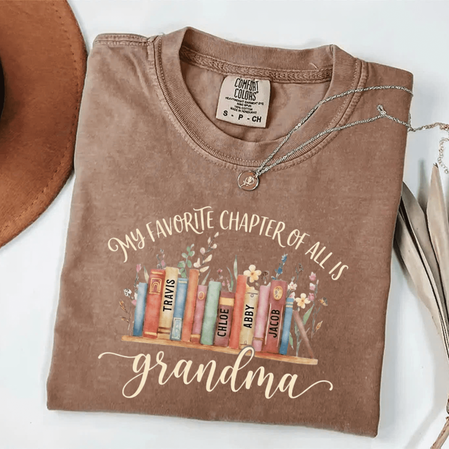 Comfort Colors T-Shirt Personalized Grandma with Kids Names, Custom ...