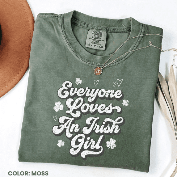 Comfort Colors T-Shirt Women's "Everyone Loves An Irish Girl" , Y2K St ...