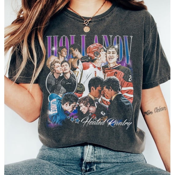 Comfort Colors T-Shirt with Male Hockey Players Collage Design, Dynamic ...