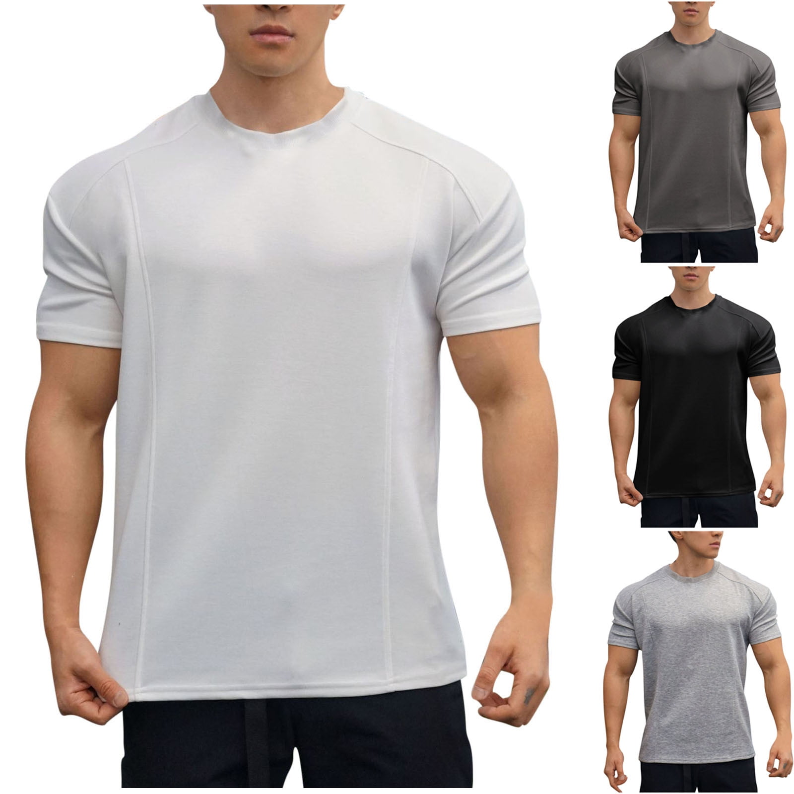 Comfort Colors T Shirts for Men Fashion Versatile Solid Color Button ...