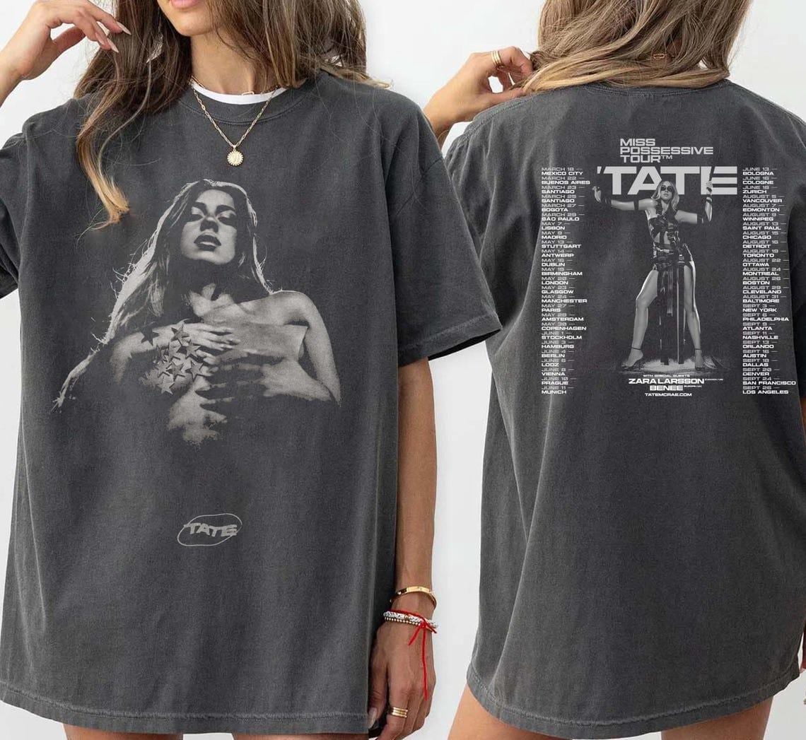 Comfort Colors Tate McRae 2025 Concert Tee, Miss Possessive Tour 2025 ...