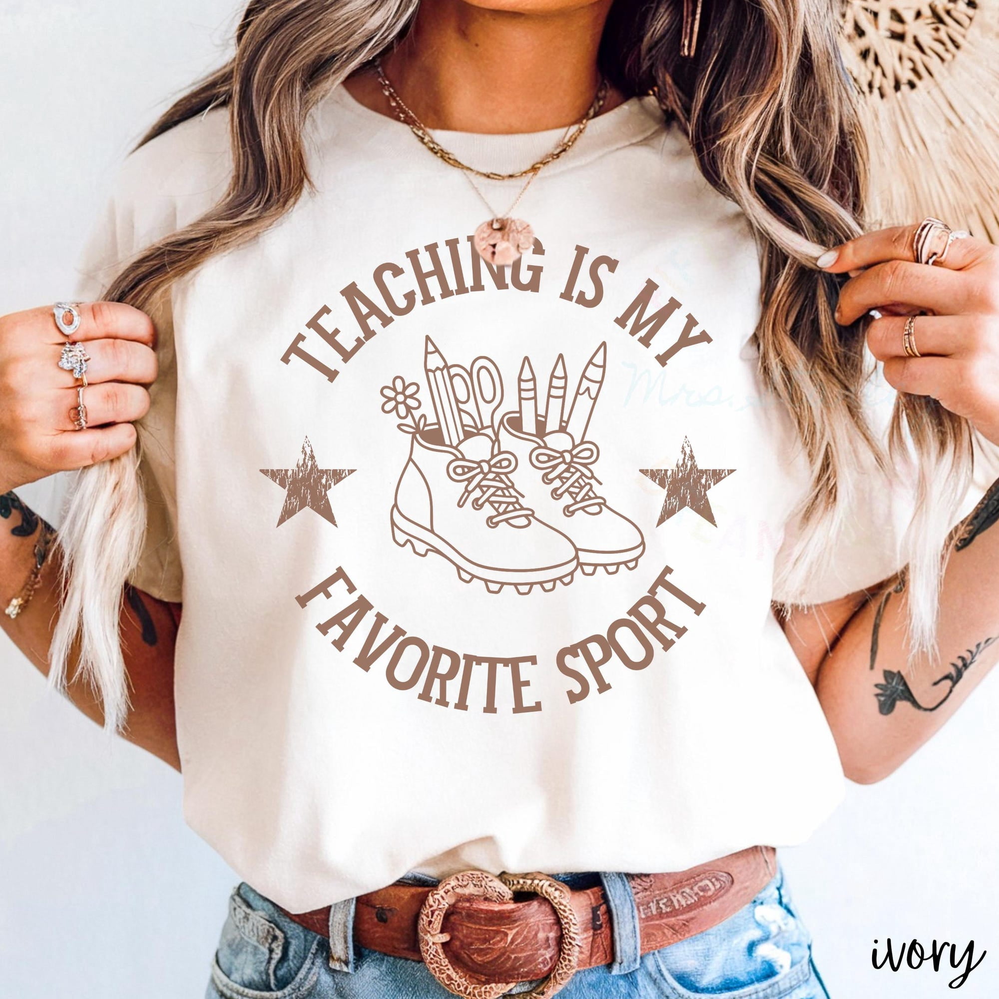 Comfort Colors Teacher Shirt – Cream T-Shirt with Playful Design for ...