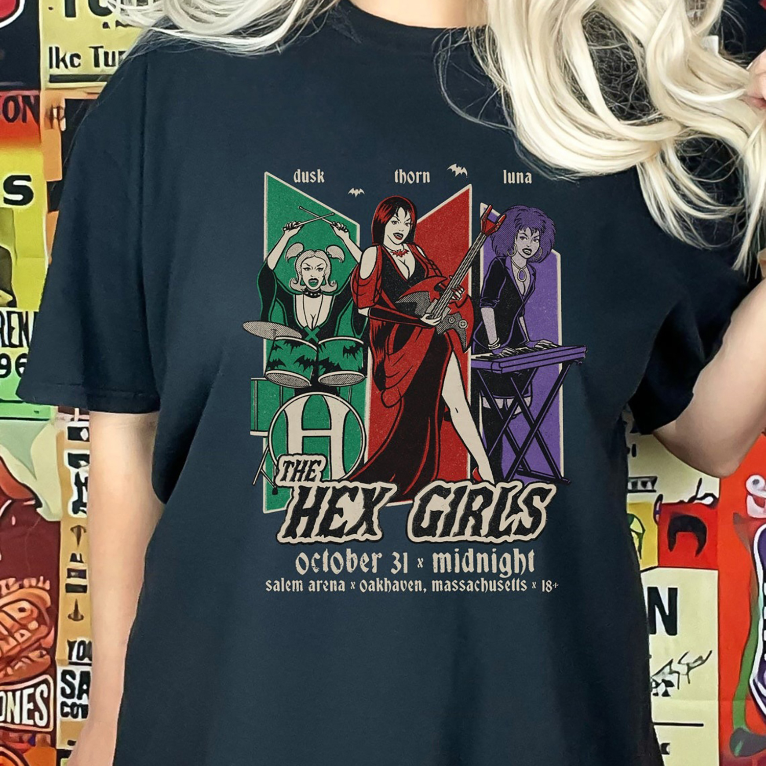 Comfort Colors The Hex Girls Tour, Hex Girls Concert, Retro Halloween ...