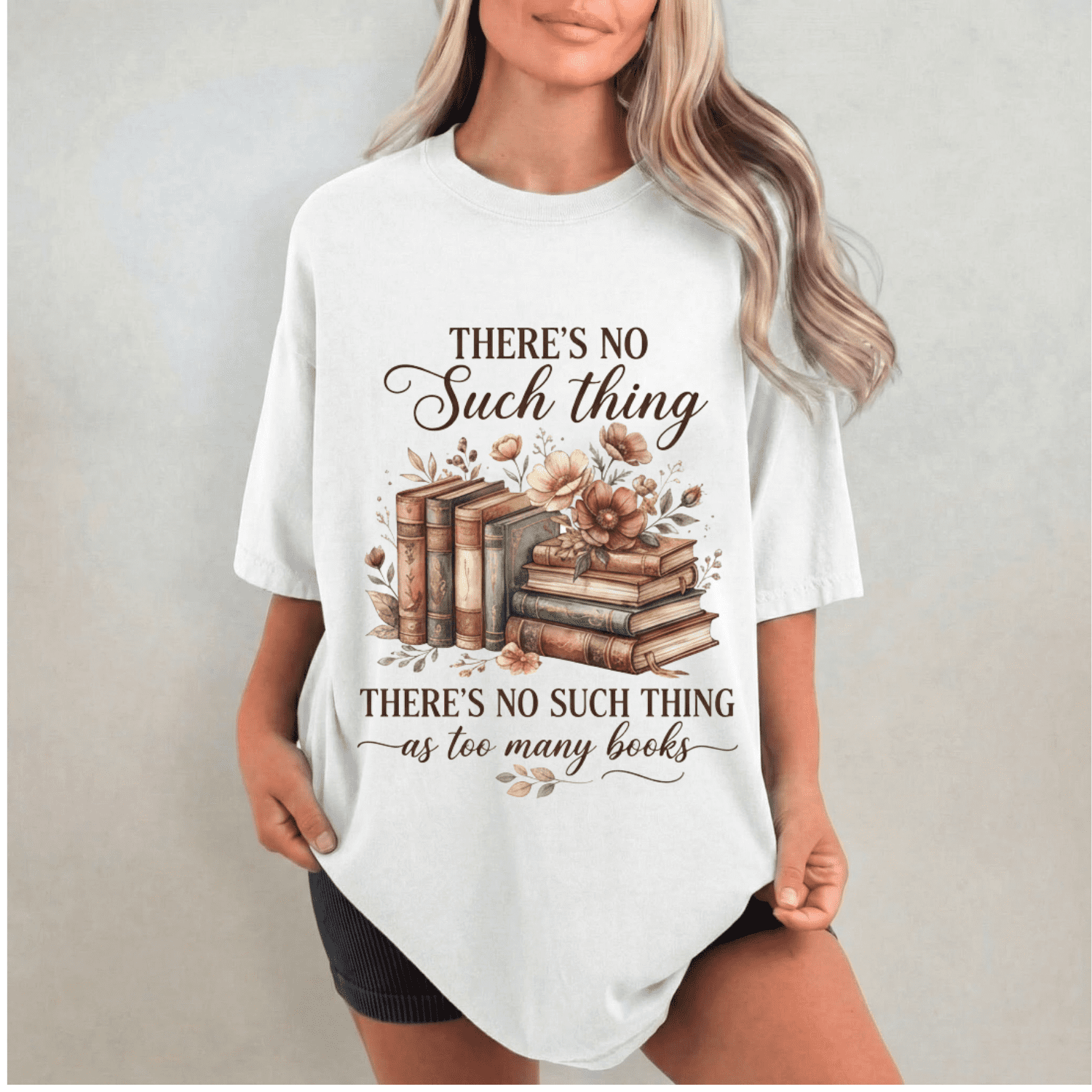 Comfort Colors "There’s No Such Thing as Too Many Books" Wall Art ...