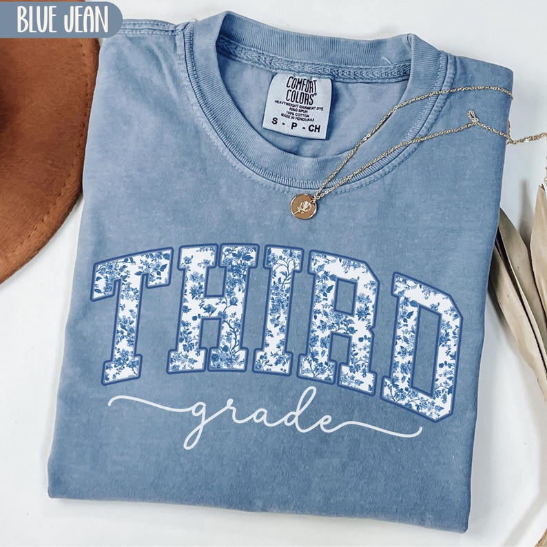 Comfort Colors® Third Grade Teacher Shirt, Toile de Jouy 3rd Grade ...