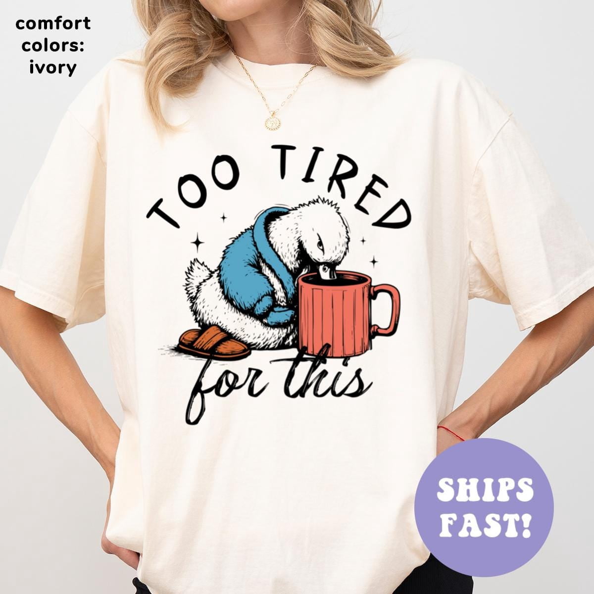 Comfort Colors® Too Tired For This Shirt, Funny Goose Shirt, Funny ...