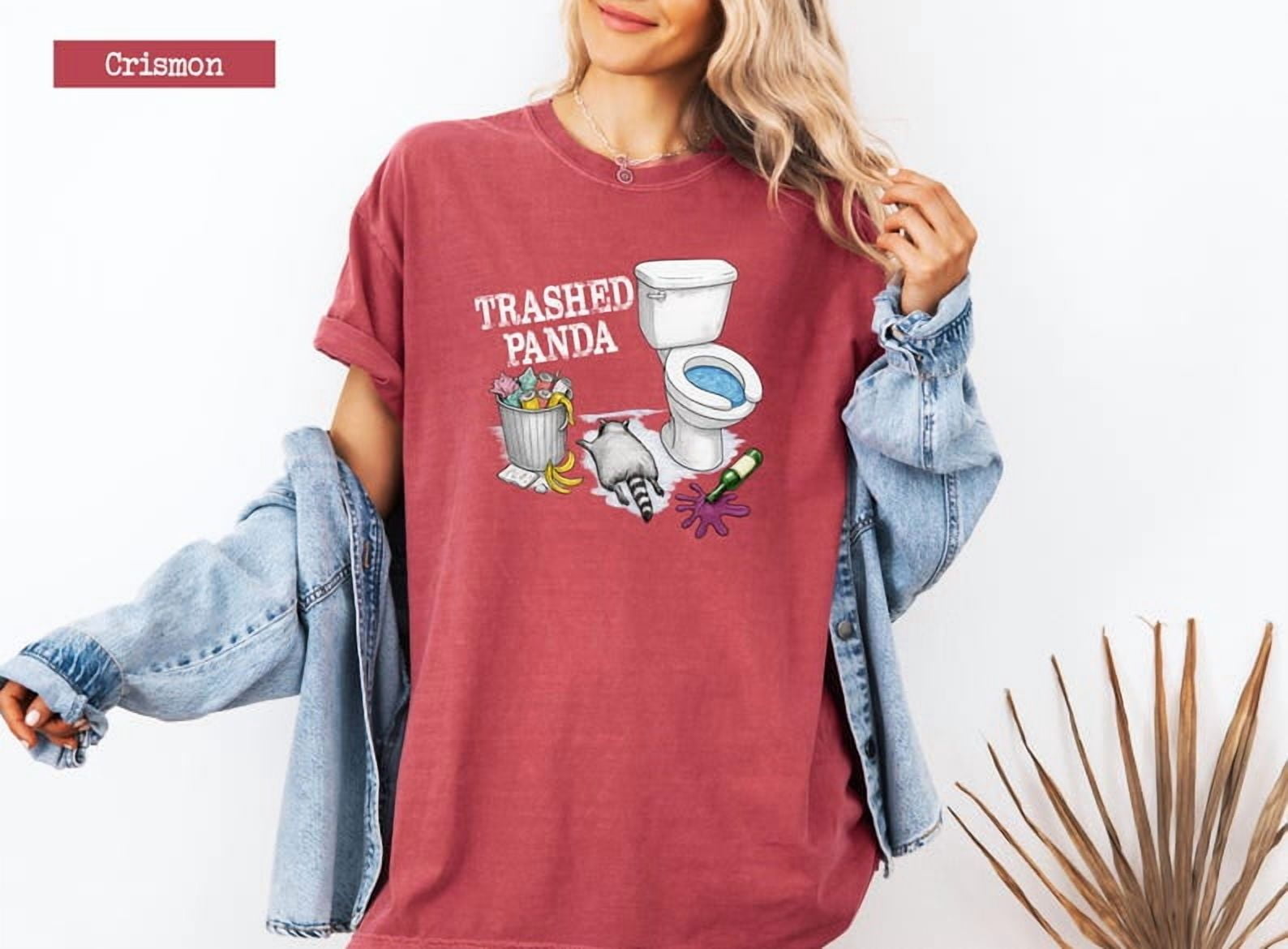 Comfort Colors® Trashed Panda Funny Drunk Raccoon T-Shirt, Trash Panda ...
