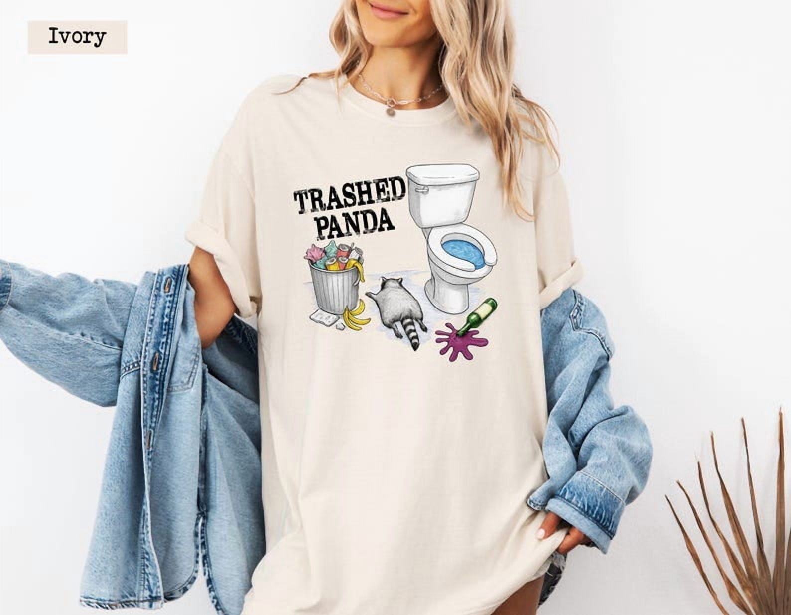 Comfort Colors® Trashed Panda Funny Drunk Raccoon T-Shirt, Trash Panda ...