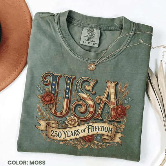 Comfort Colors USA 250th Anniversary Shirt, Retro American Flag Graphic ...