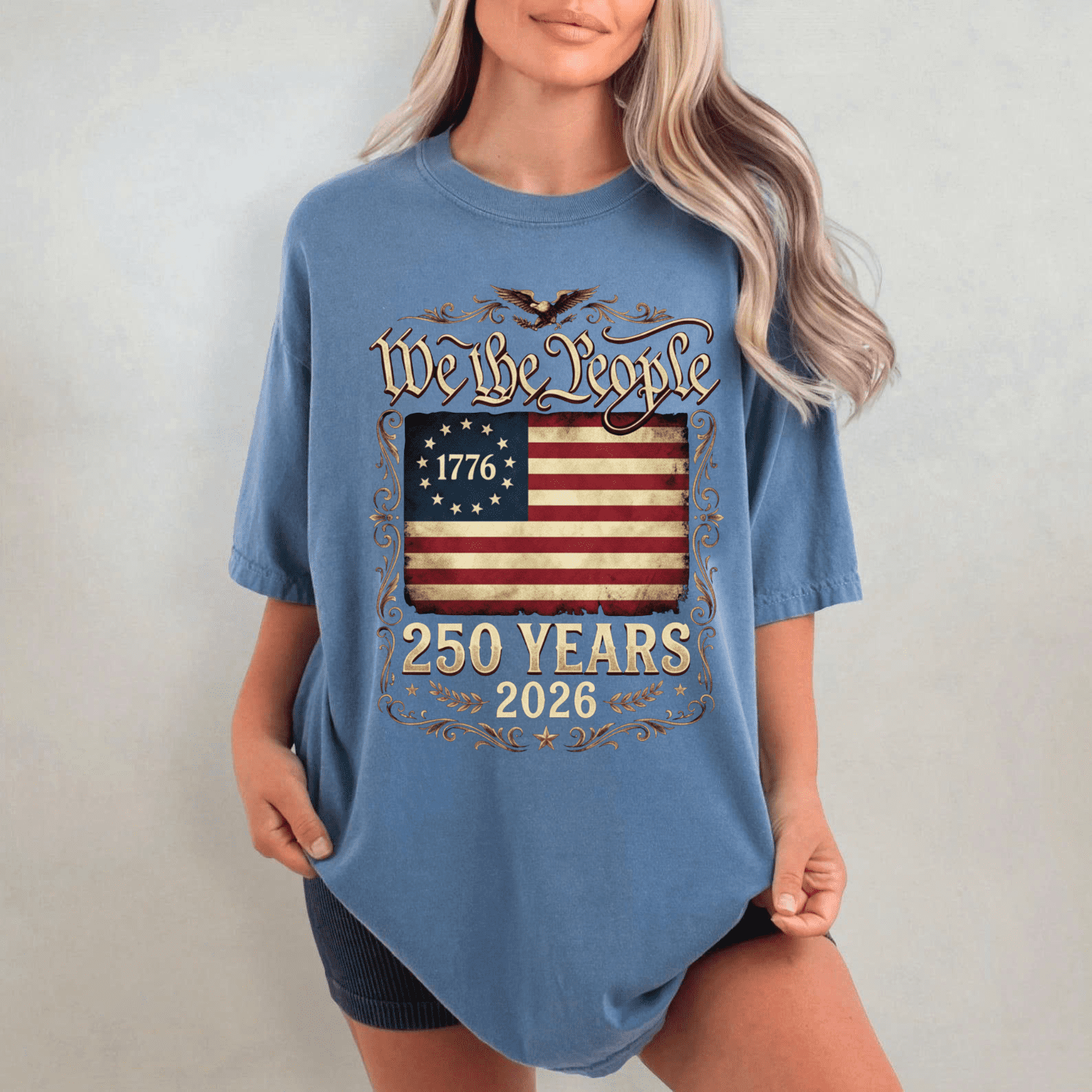 Comfort Colors USA 250th Anniversary T-Shirt, "We The People" 1776-2026 ...