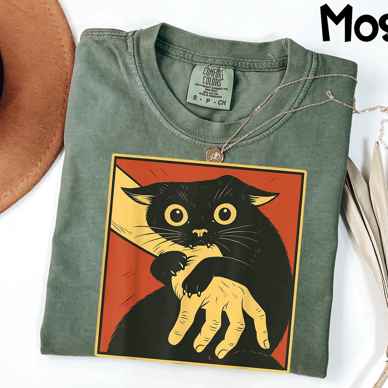 Comfort Colors Ungovernable Cat Shirt, Funny Black Cat Biting Hand Tee ...
