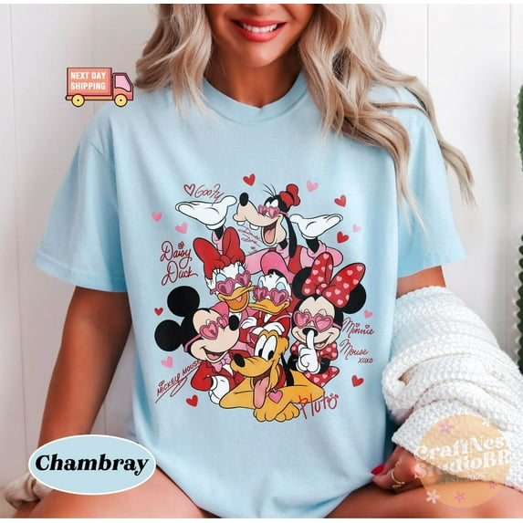 Comfort Colors Valentine Friends Graphic Shirt - Cartoon Character ...