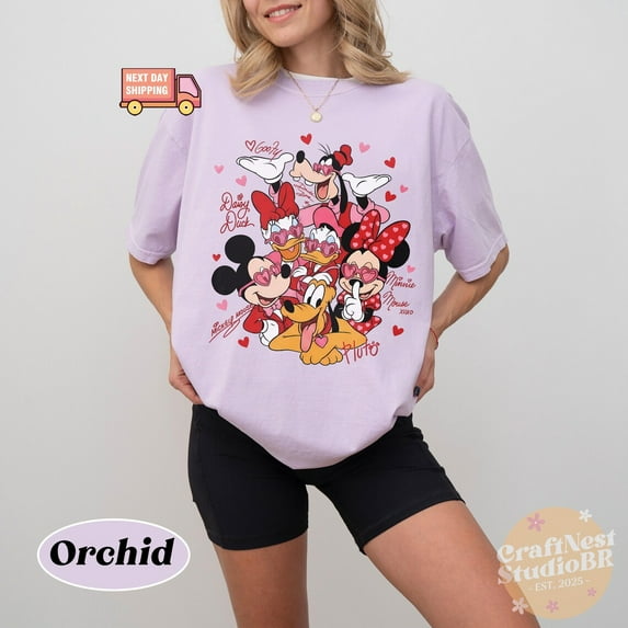 Comfort Colors Valentine Friends Graphic Shirt - Cartoon Character ...