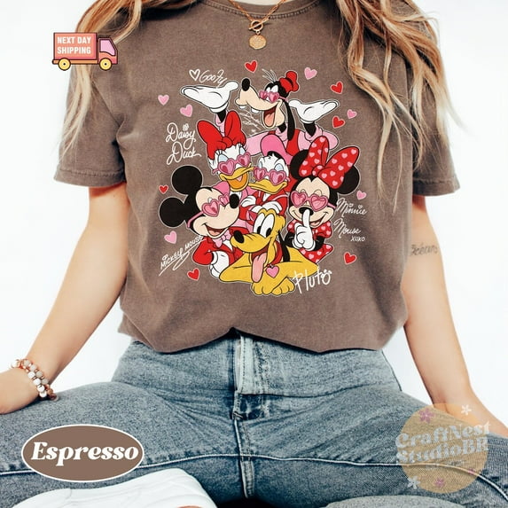 Comfort Colors Valentine Friends Graphic Shirt - Cartoon Character ...