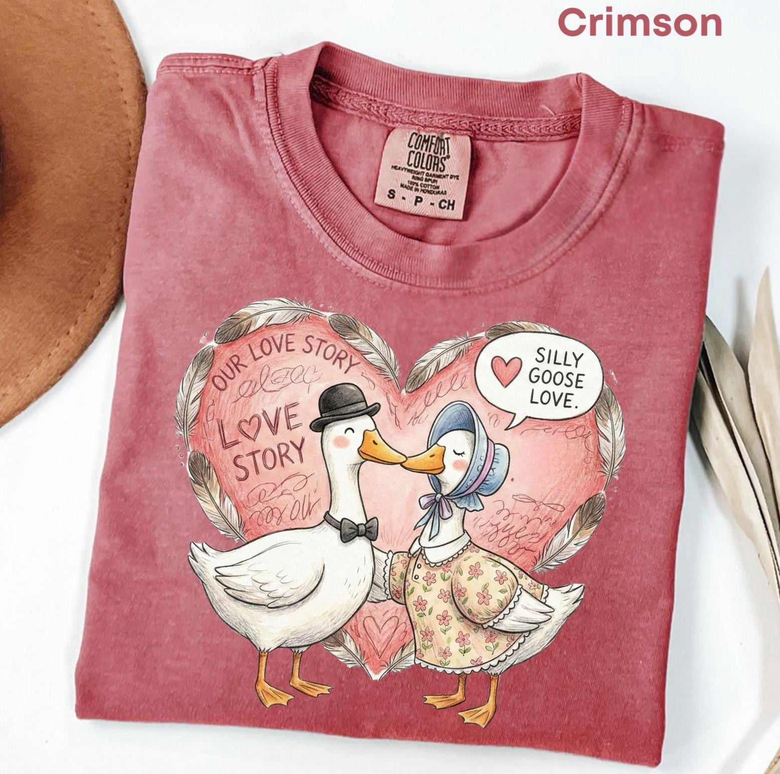 Comfort Colors® Valentines Day Shirt Vday Goose T-Shirt Silly Animal ...