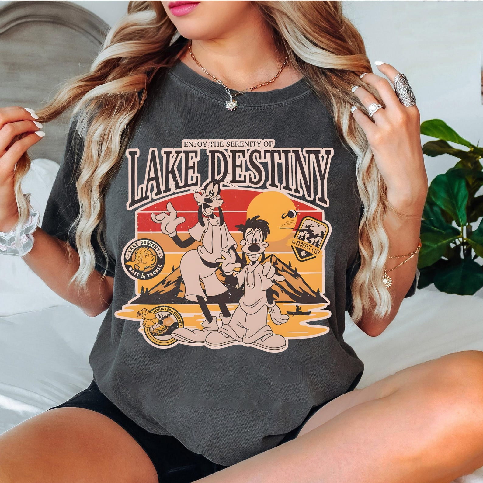 Comfort Colors Vintage Max Goof and Goofy Lake Destiny T-Shirt, Disney A Goofy Movie 30th ...