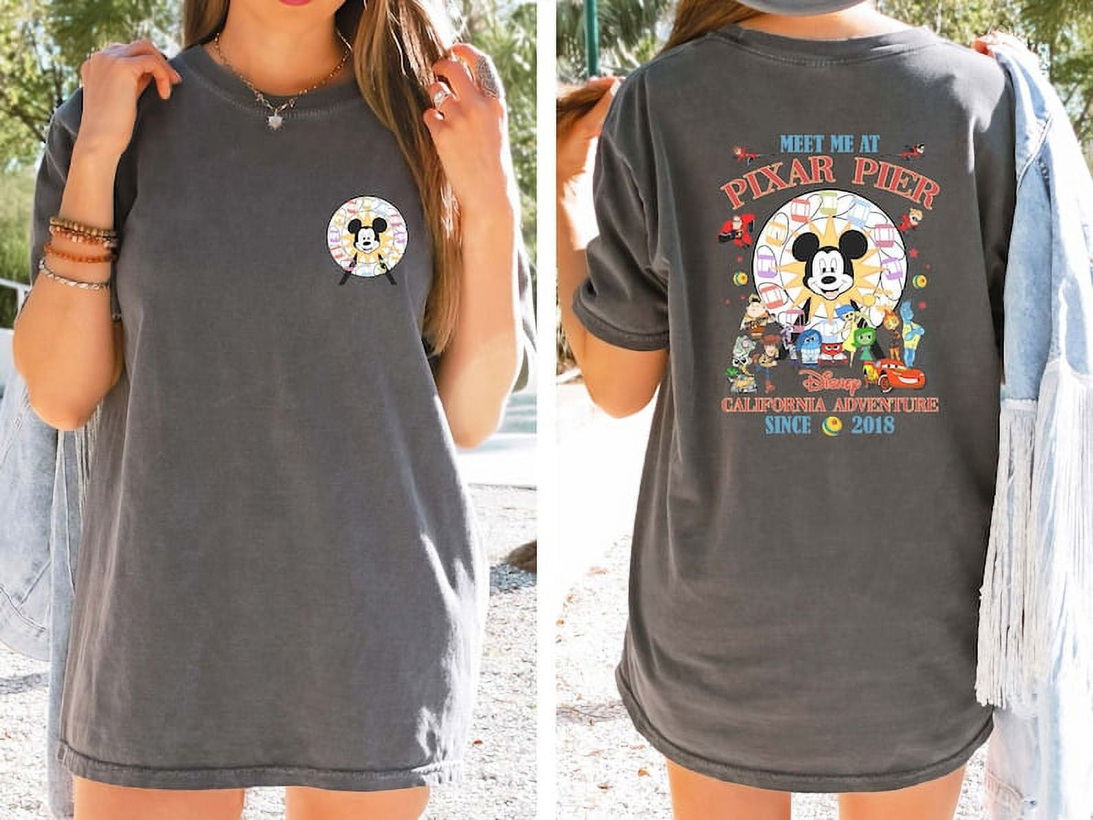 Comfort Colors® Vintage Meet Me At Pixar Pier Disney Characters Shirt ...