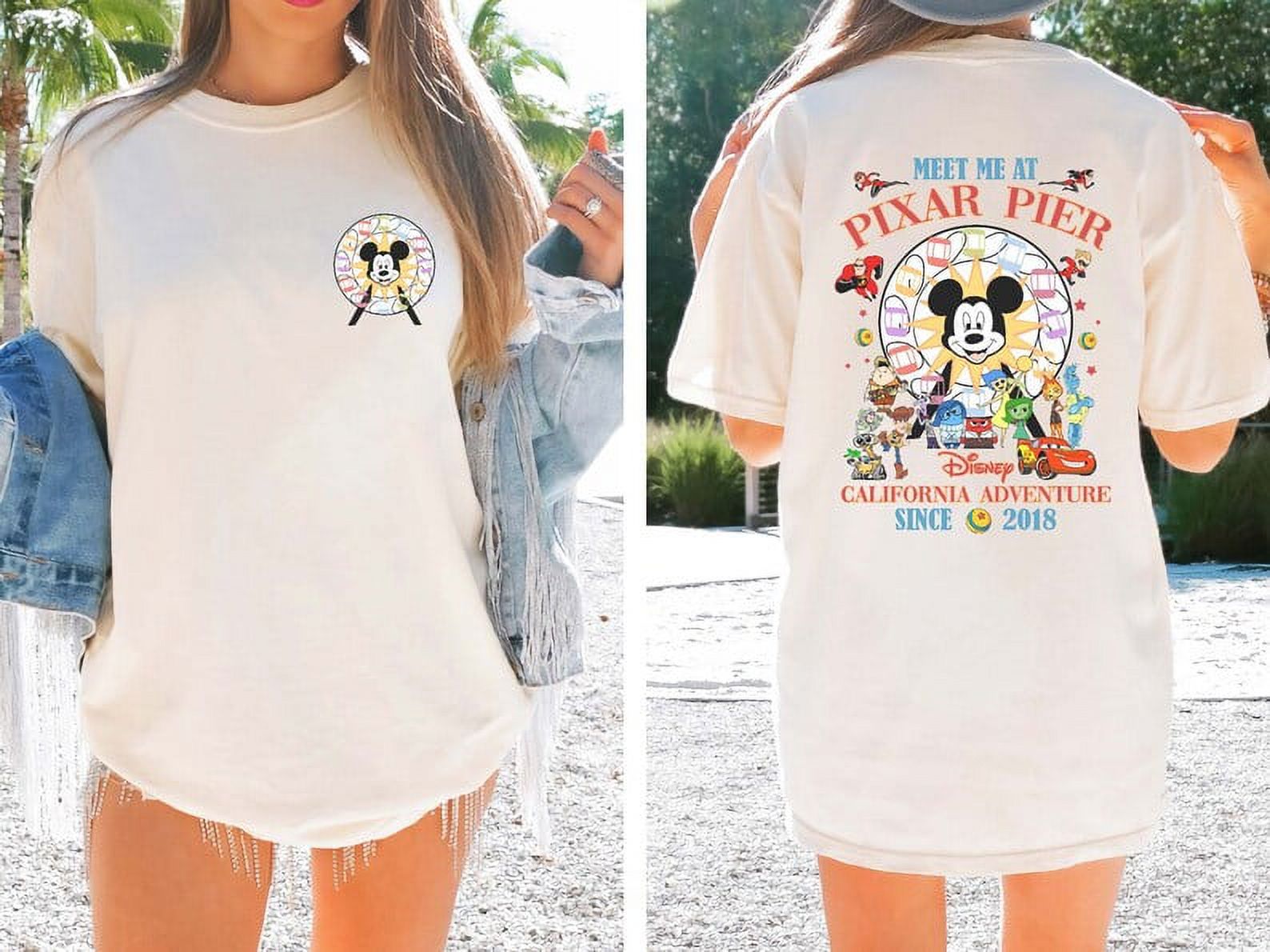 Comfort Colors® Vintage Meet Me At Pixar Pier Disney Characters Shirt ...