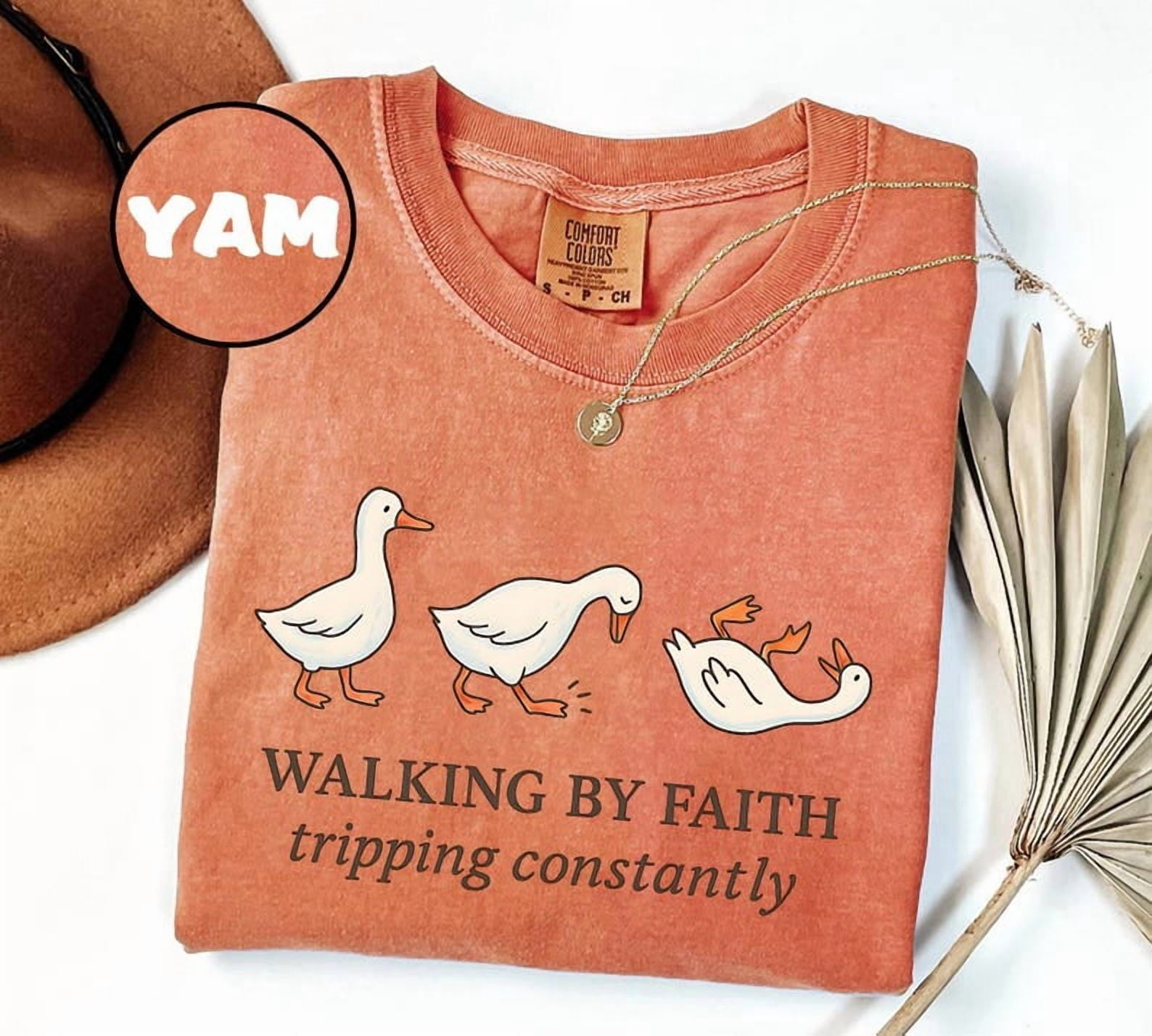 Comfort Colors Walking by Faith Tripping Constantly Shirt ...