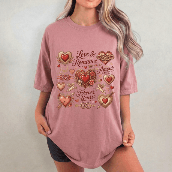 Comfort Colors Women's Coquette Valentine's Day T-Shirt, Retro Bow ...