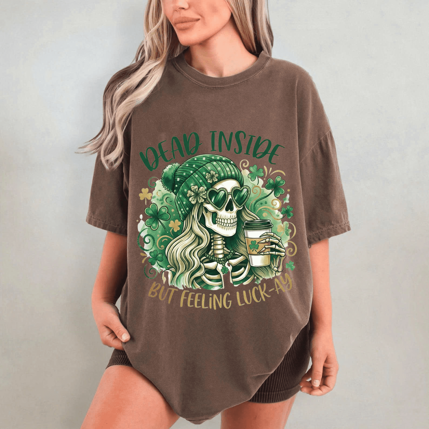 Comfort Colors Women's Funny St. Patrick's Day T-Shirt, "Dead Inside ...