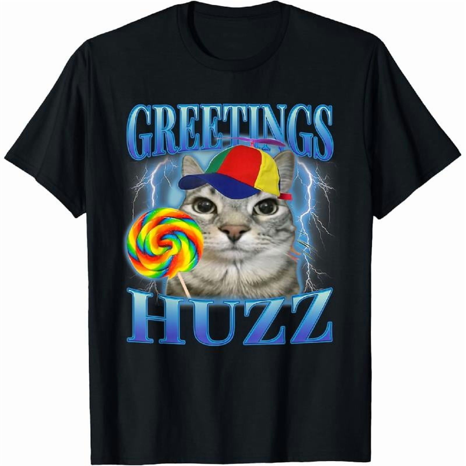 Comfort Cotton Lollipop Meme Greetings Huzz Funny Silly Cats Brainrot T ...