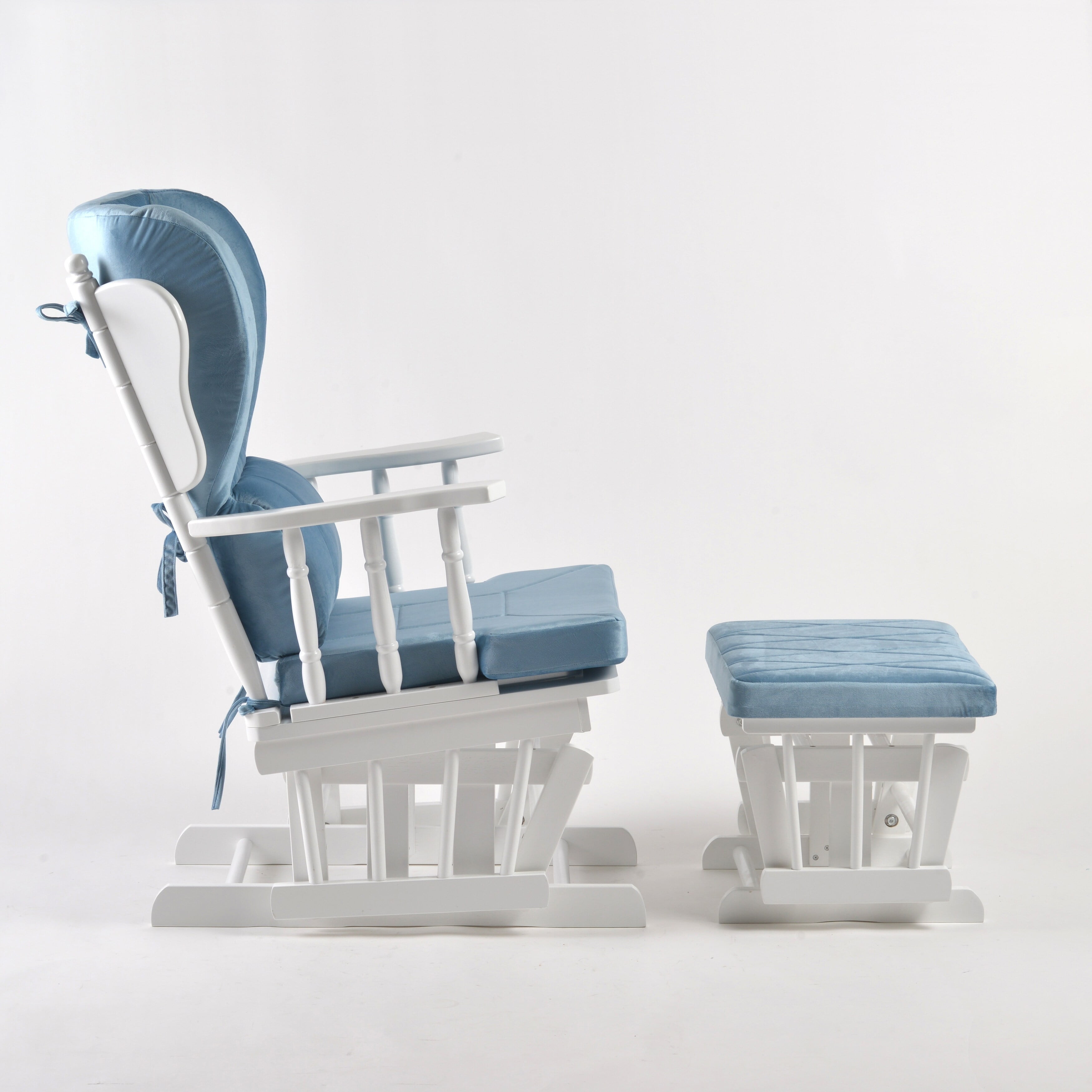 Comfort Deluxe Glider Chair and Ottoman Set Baby Blue - Walmart.com