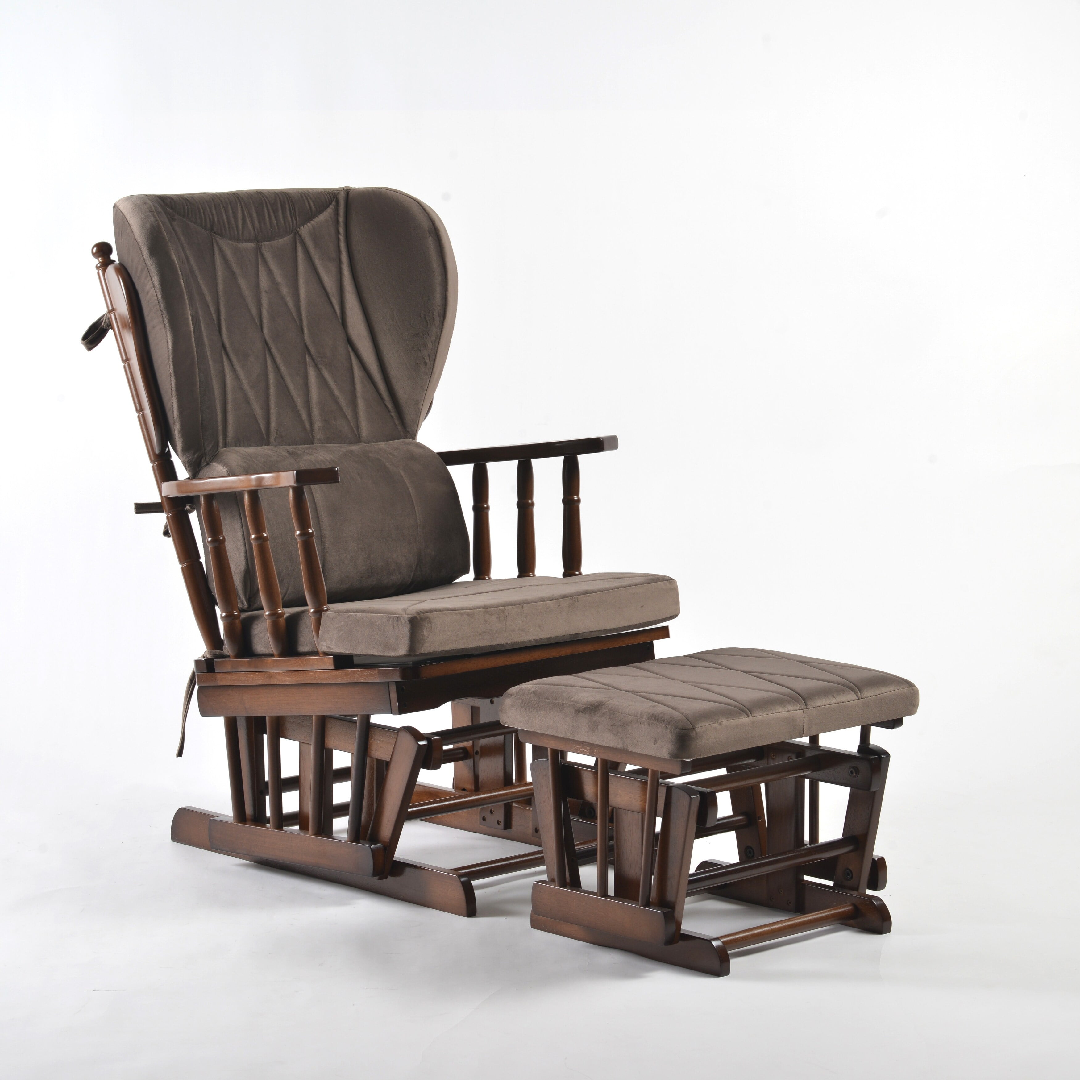 Comfort Deluxe Glider Chair and Ottoman Set Grey - Walmart.com
