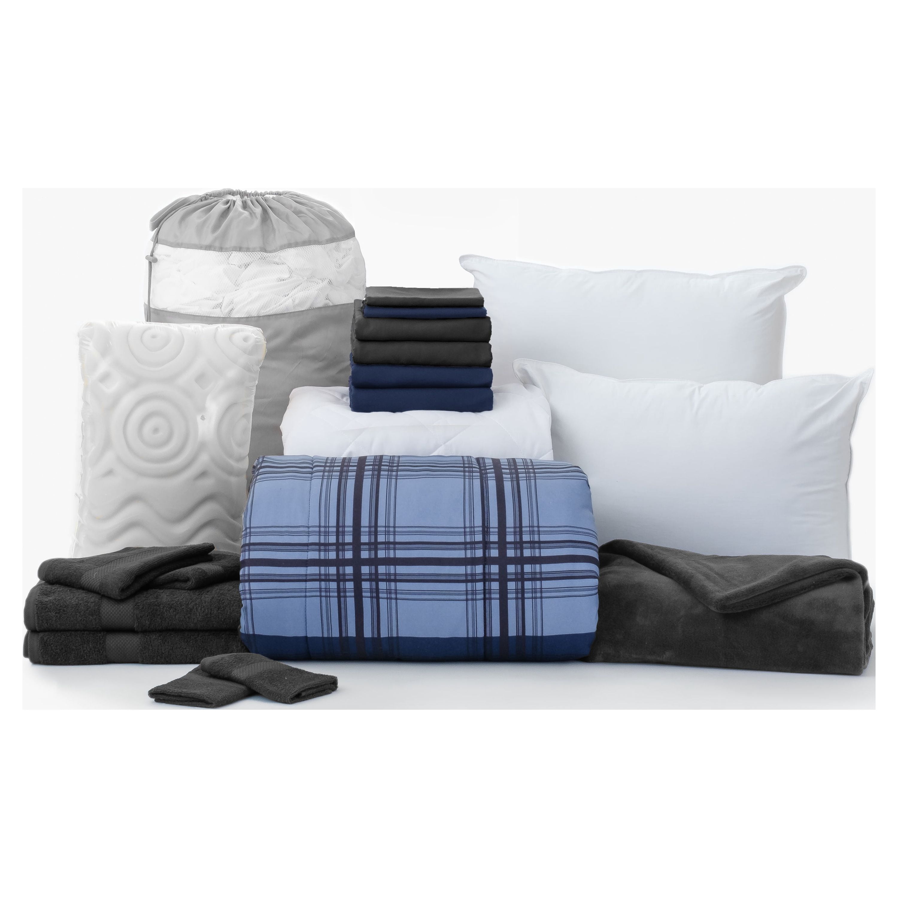 Dawn 19-Piece Comfort Dorm Essentials Value Pack, Twin XL Bedding and ...