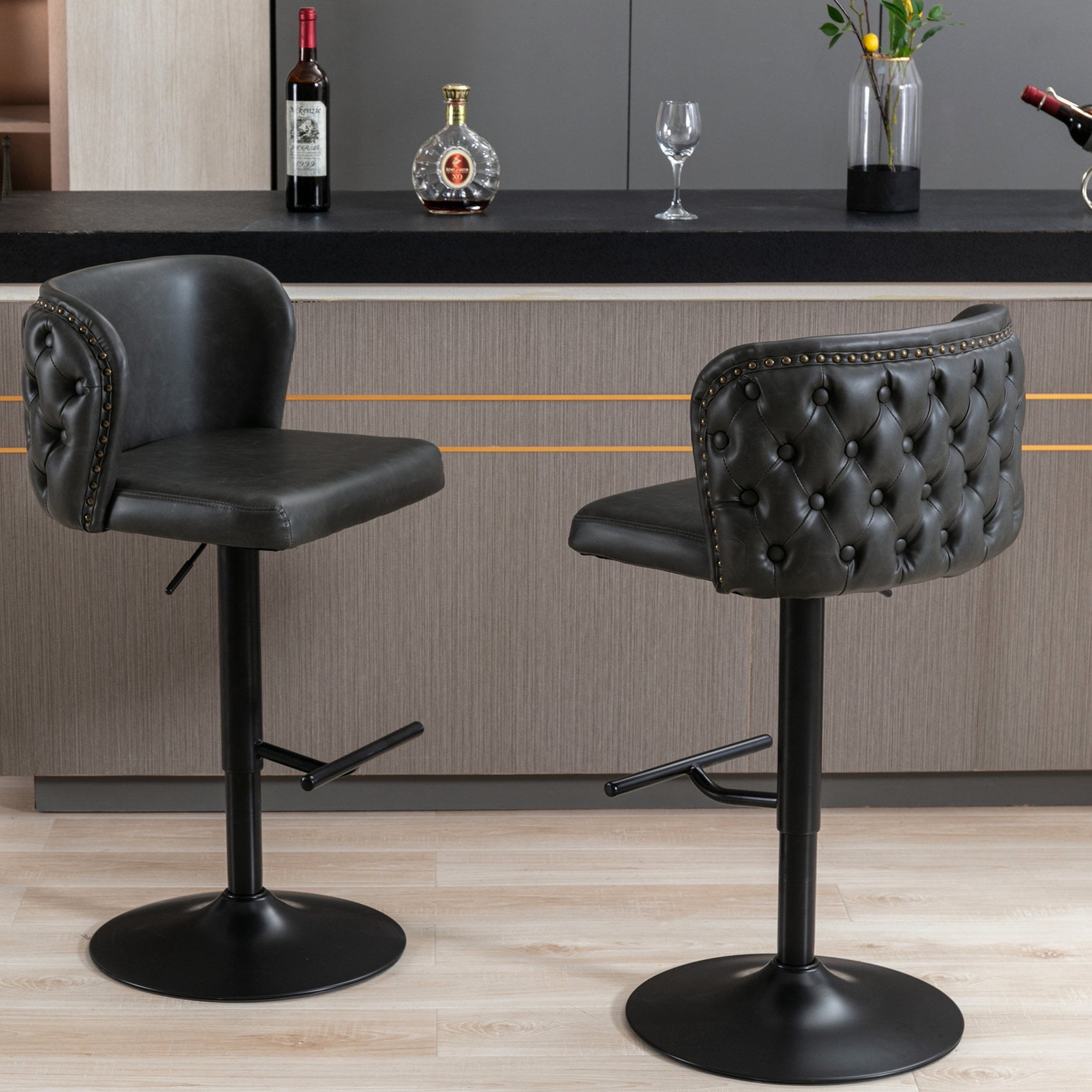 Comfort - Enhanced Seating - Dark gray bar stools with foam filler for ...