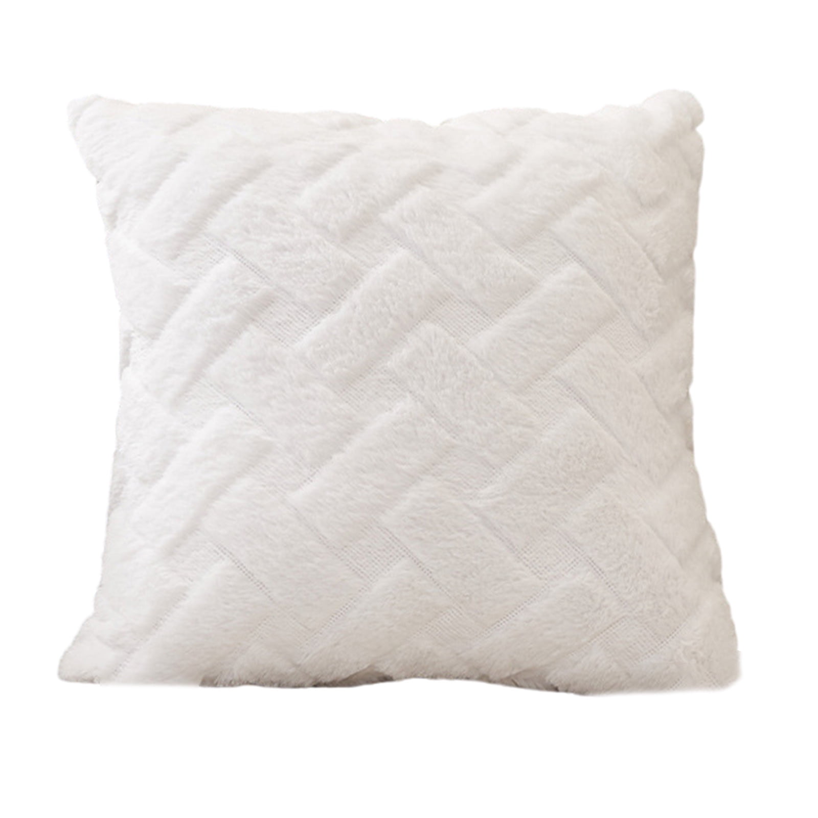 Comfort Faux Furry Sofa Pillow Covers in Subtle Striped Adding Warmth ...